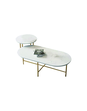 Steel and Marble Table ST-015 - sequencewood